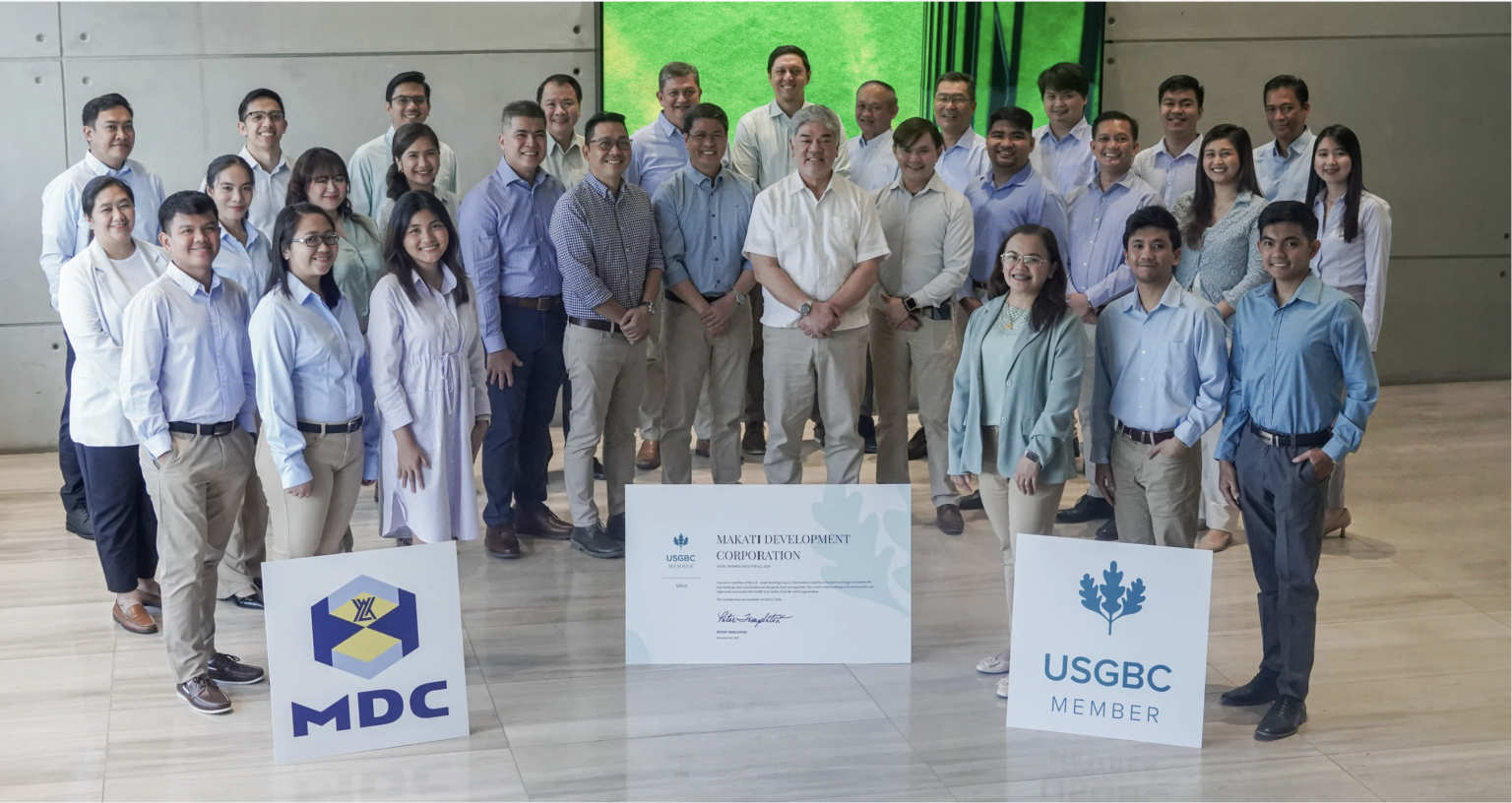 MDC becomes U.S. Green Building Council (USGBC) Gold Member - Makati Development Corporation