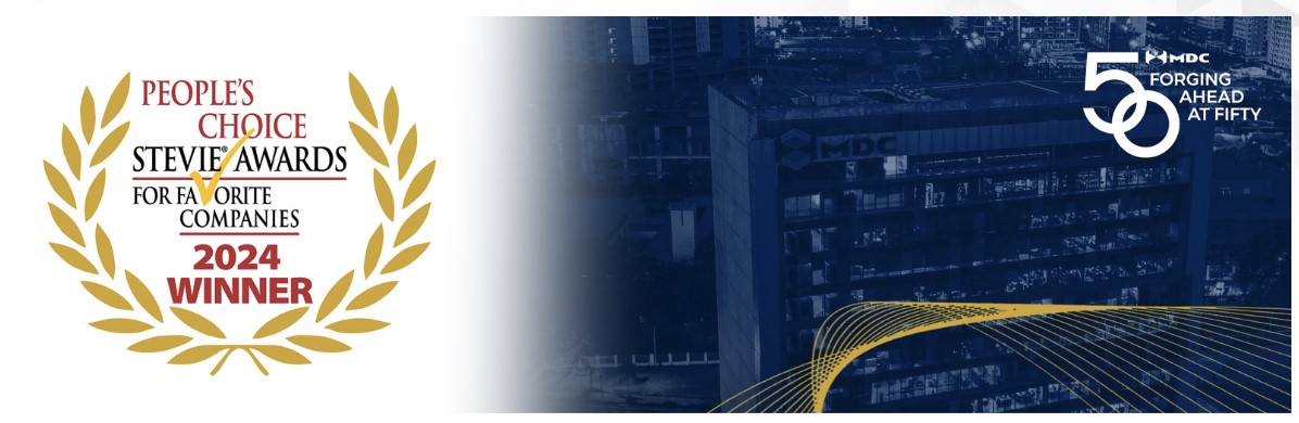 MDC wins 2024 People's Choice Stevie Award for Favorite Companies - Makati Development Corporation